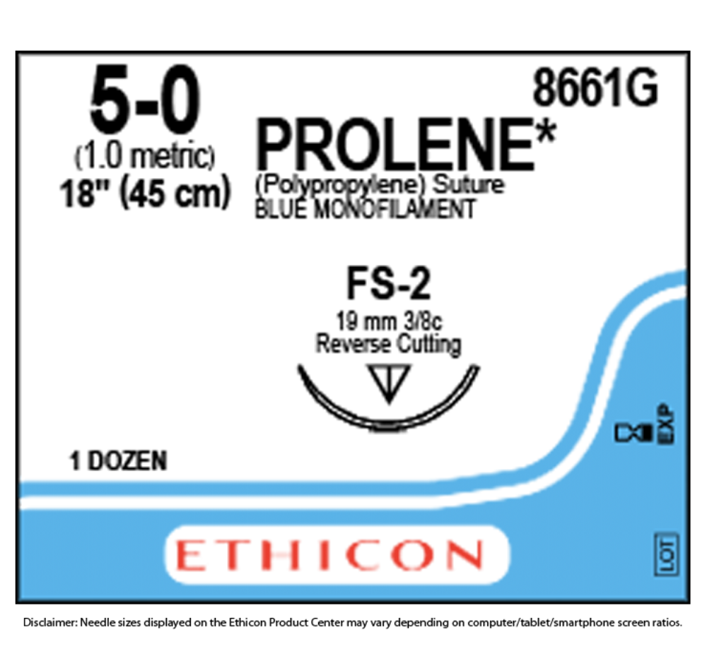8661G PROLENE Polypropylene Suture | BLUE, MONOFILAMENT, 1XFS-2, 5-0 ...