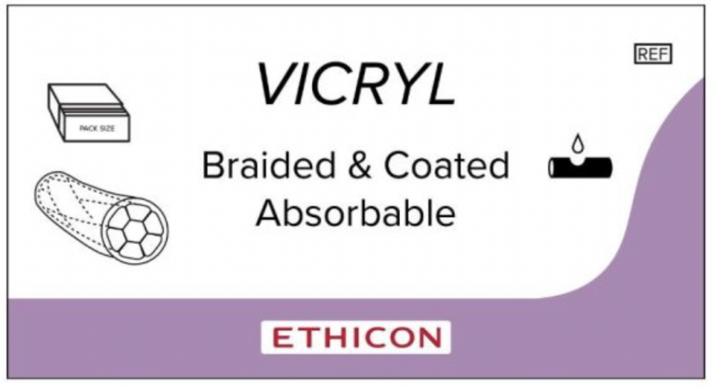 J1215T J1215T Ethicon Coated Vicryl Polyglactin 910 Braided Suture ...